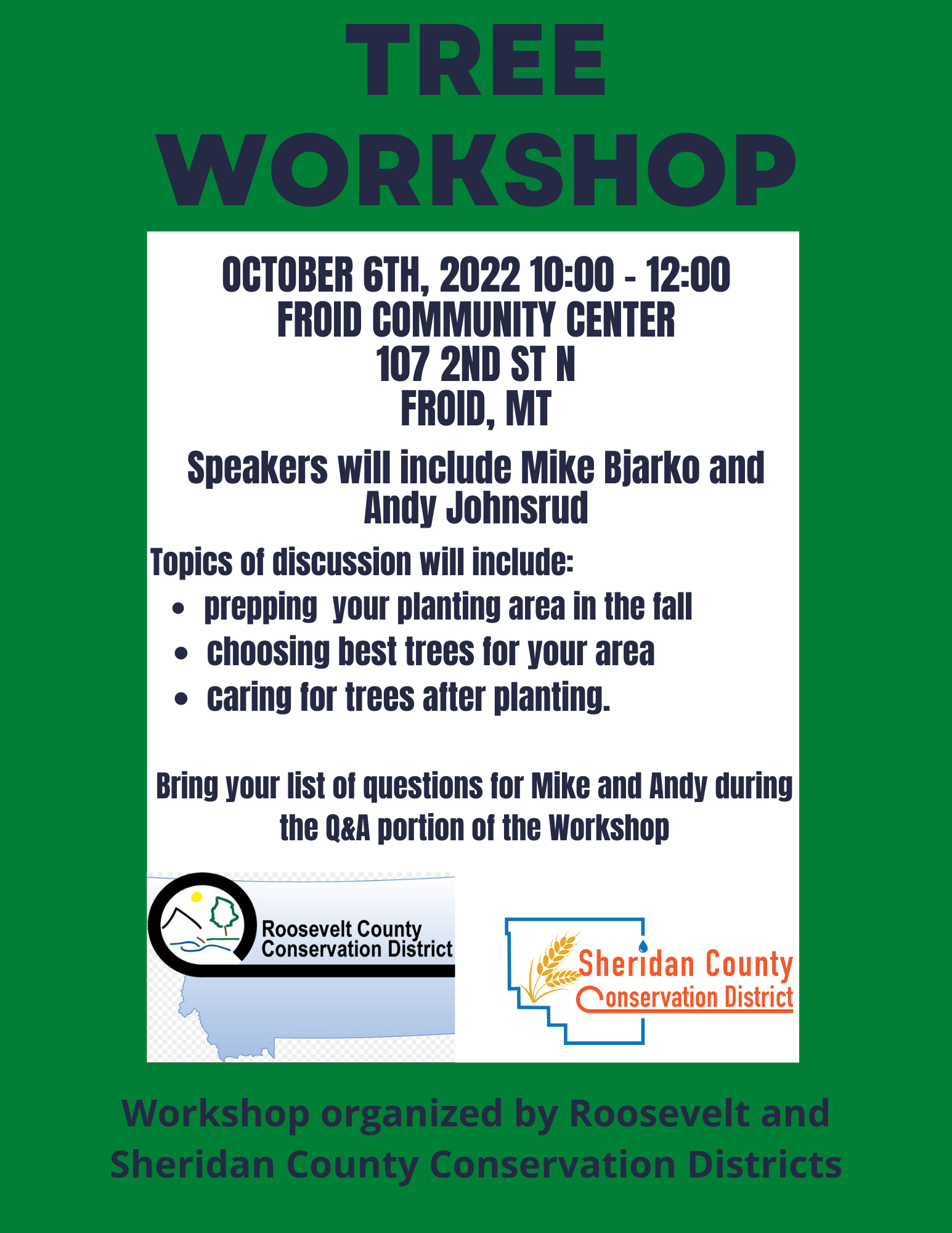 Tree Workshop Sheridan County Conservation District